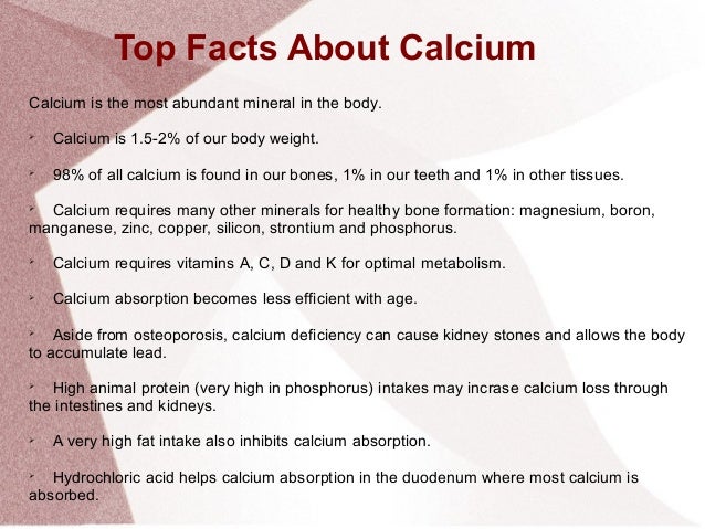 Calcium supplements facts sheet