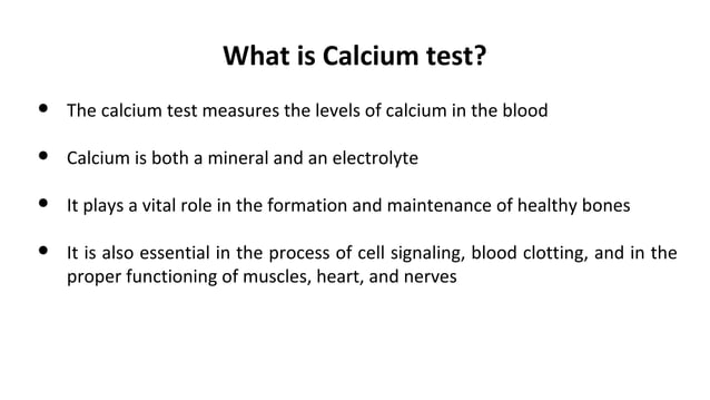 Blood Calcium test | ODP | Blood Disorders | Diseases and Conditions
