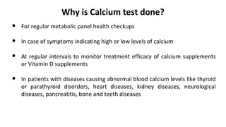 Blood Calcium test | ODP | Blood Disorders | Diseases and Conditions