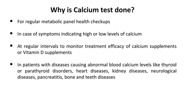 Blood Calcium test | ODP | Blood Disorders | Diseases and Conditions