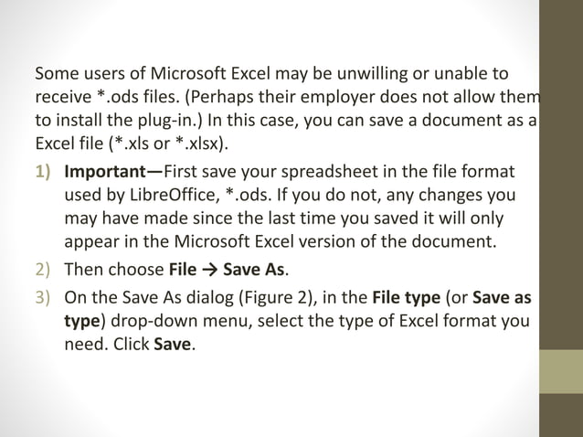 Libre Office Calc Lesson 1: Introduction to spreadsheets | PPTX