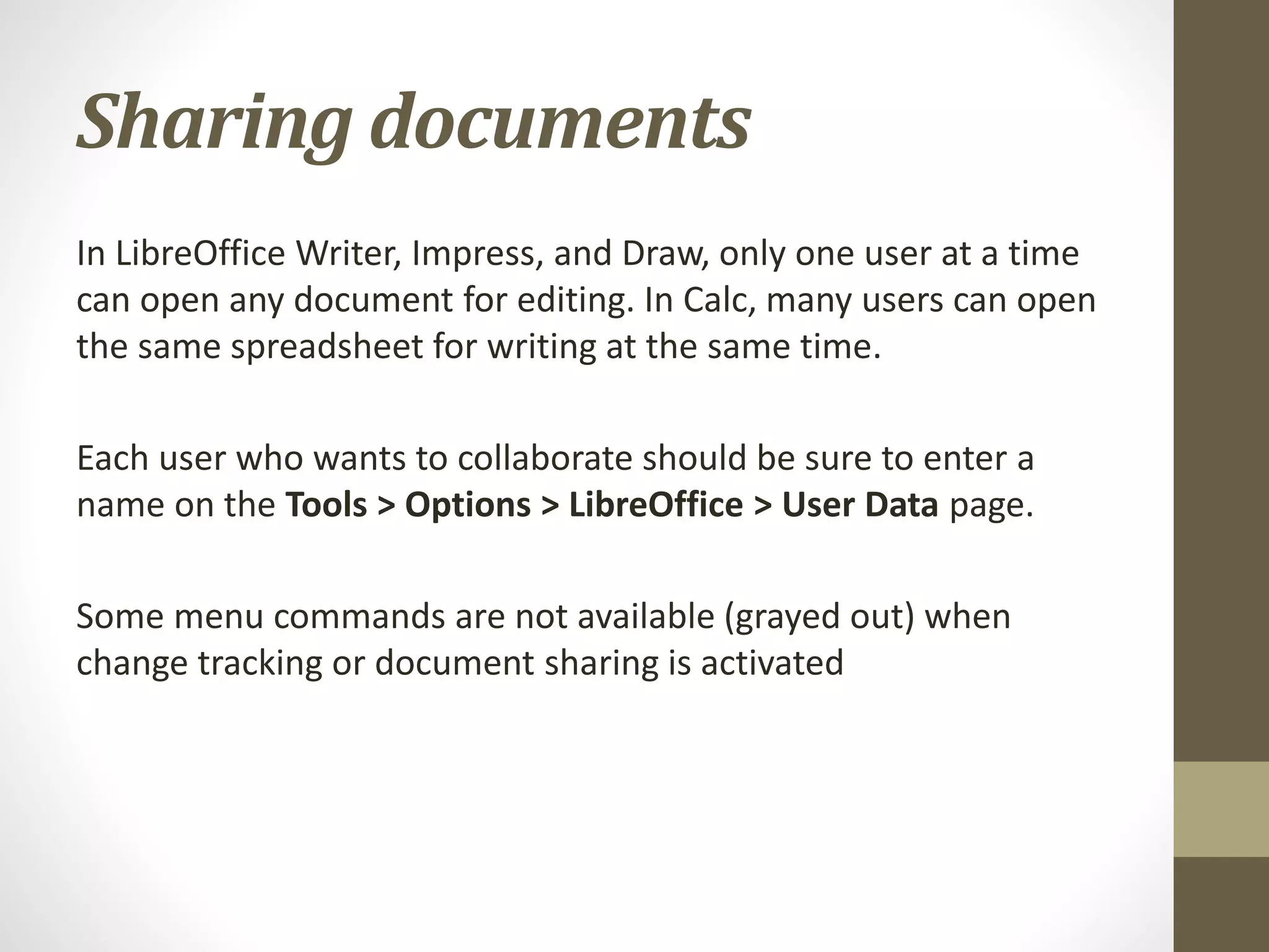 Libre Office Calc Lesson 5: Working with Data | PPTX
