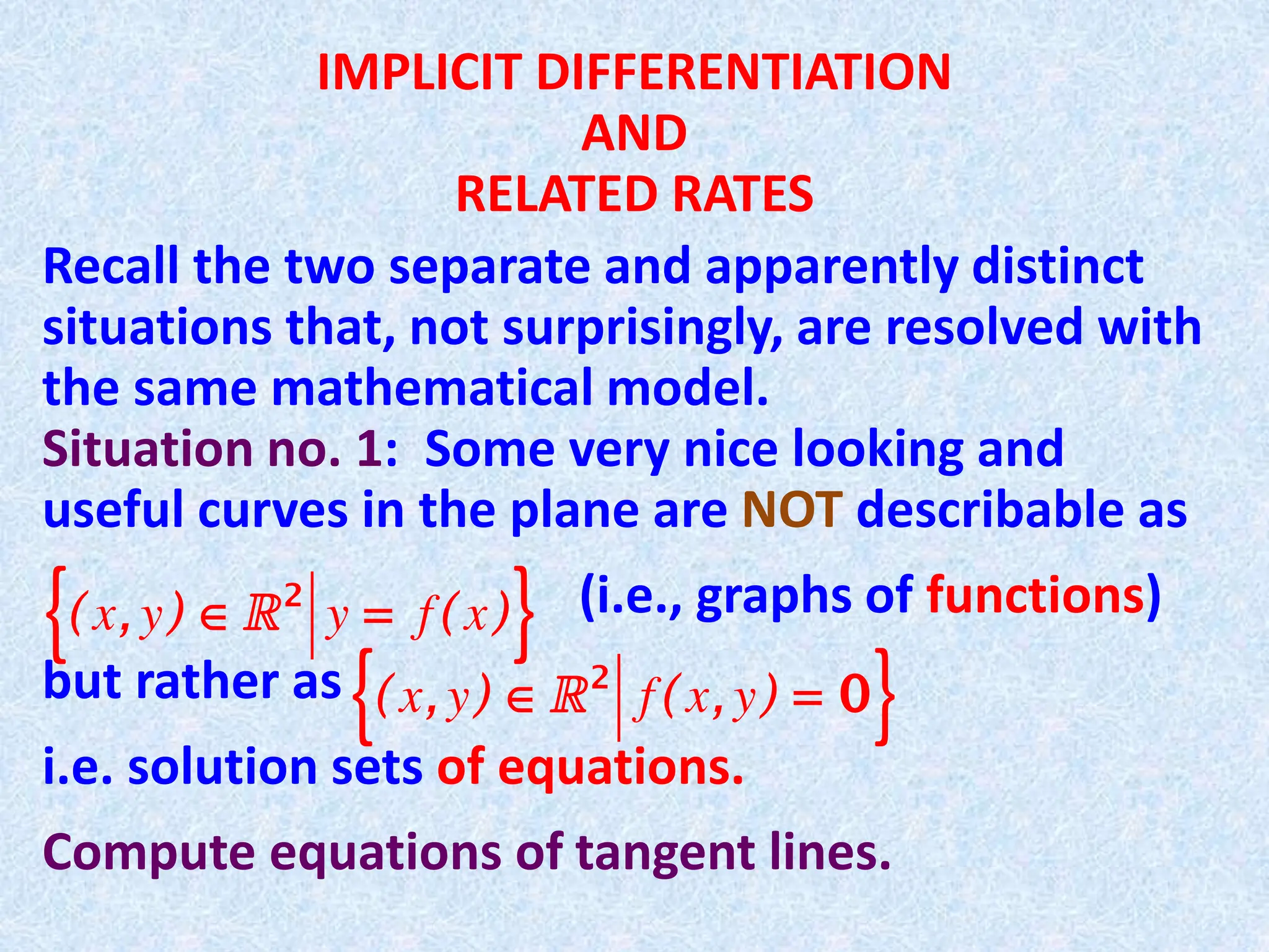 IMPLICIT DIFFERENTIATION AND RELATED RATES | PPTX