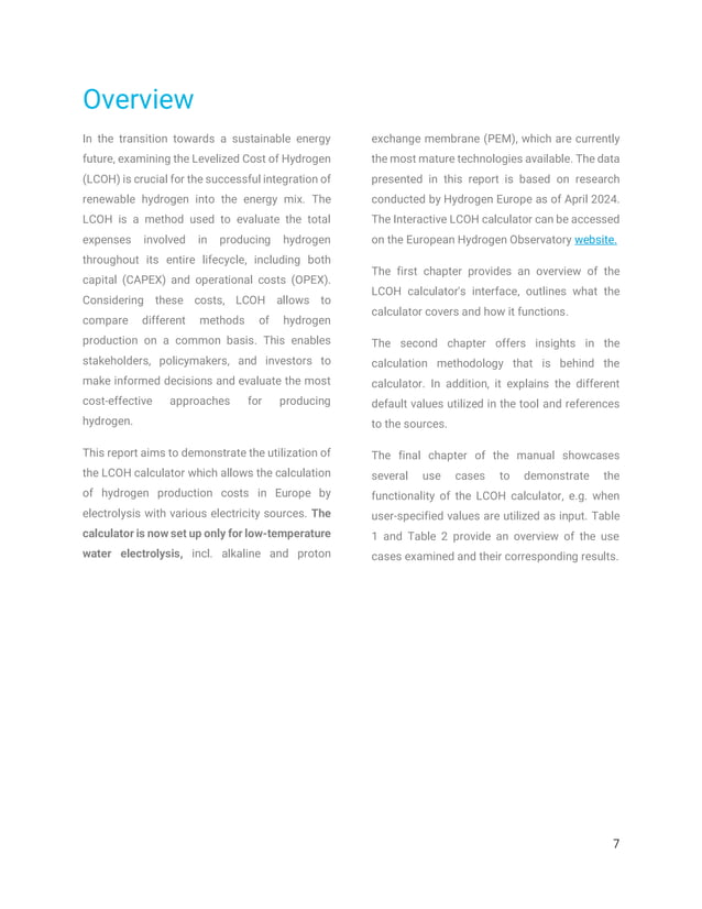 Levelised Cost of Hydrogen (LCOH) Calculator Manual | PDF | Power and ...