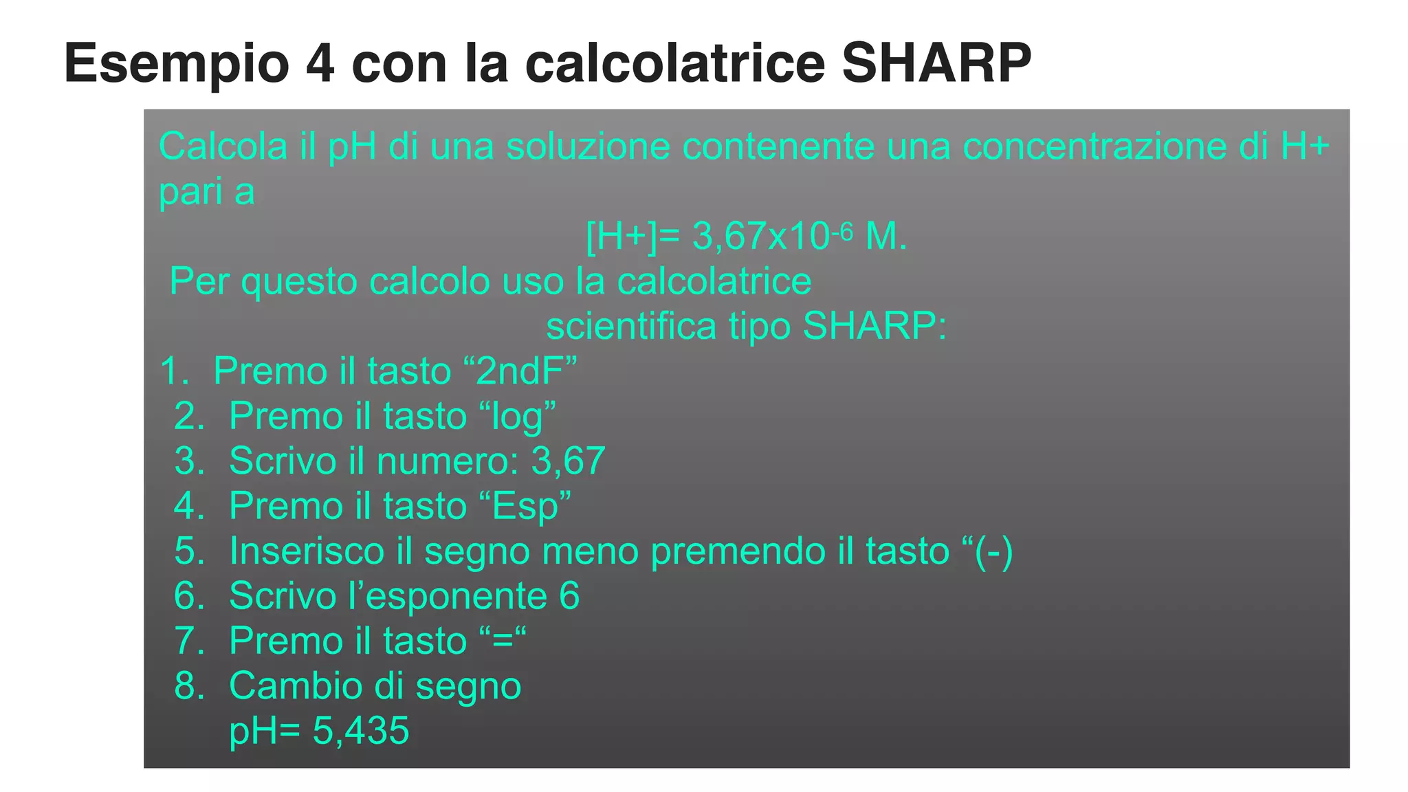 Calcolo del pH con la calcolatrice | PDF | Chemistry | Science