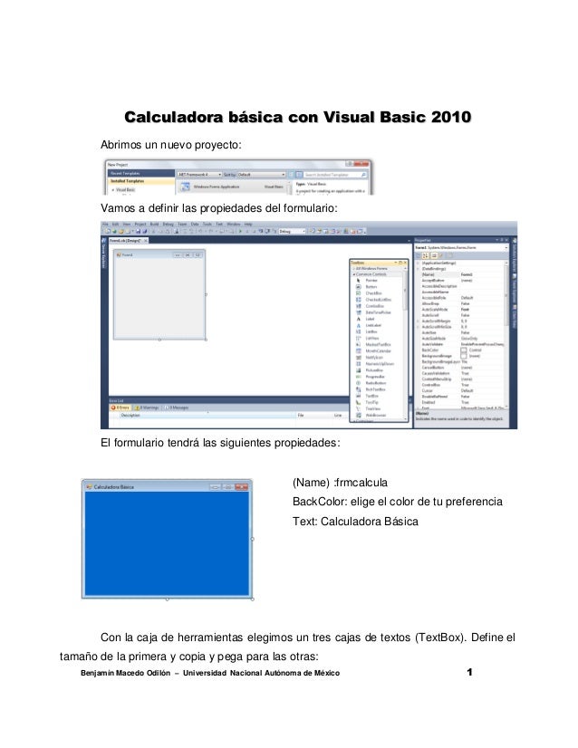 Rolando Flores 3°de Informatica: CALCULADORA EN VISUAL BASIC