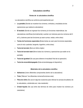 Informe sobre la Calculadora Científica. | PDF