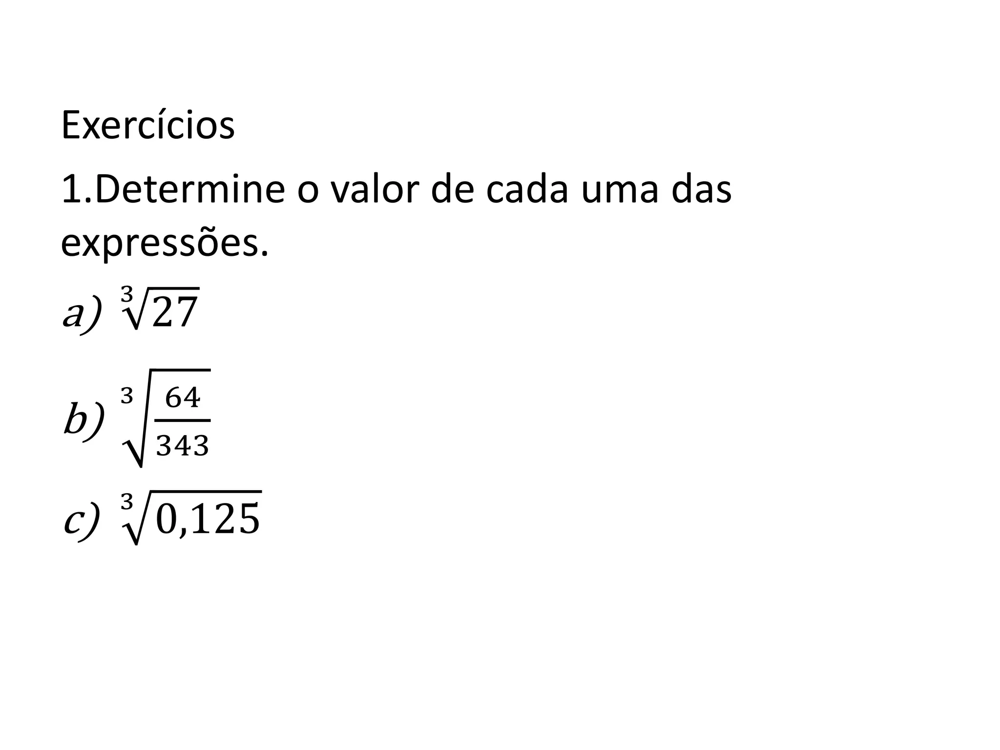 Calcular cubos e raizes cubicas de numeros perfeitos | PPTX | Physics ...