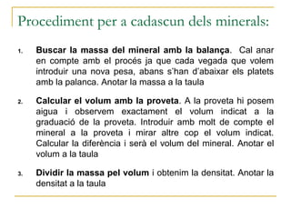 Calcular la densitat dels minerals | PPT