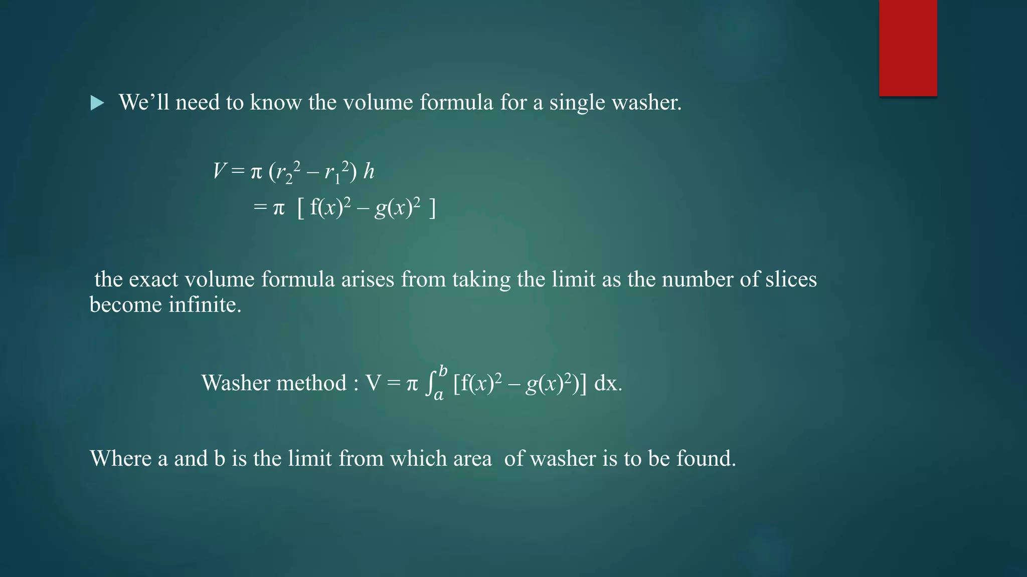 Volume by Washer Method | PPTX