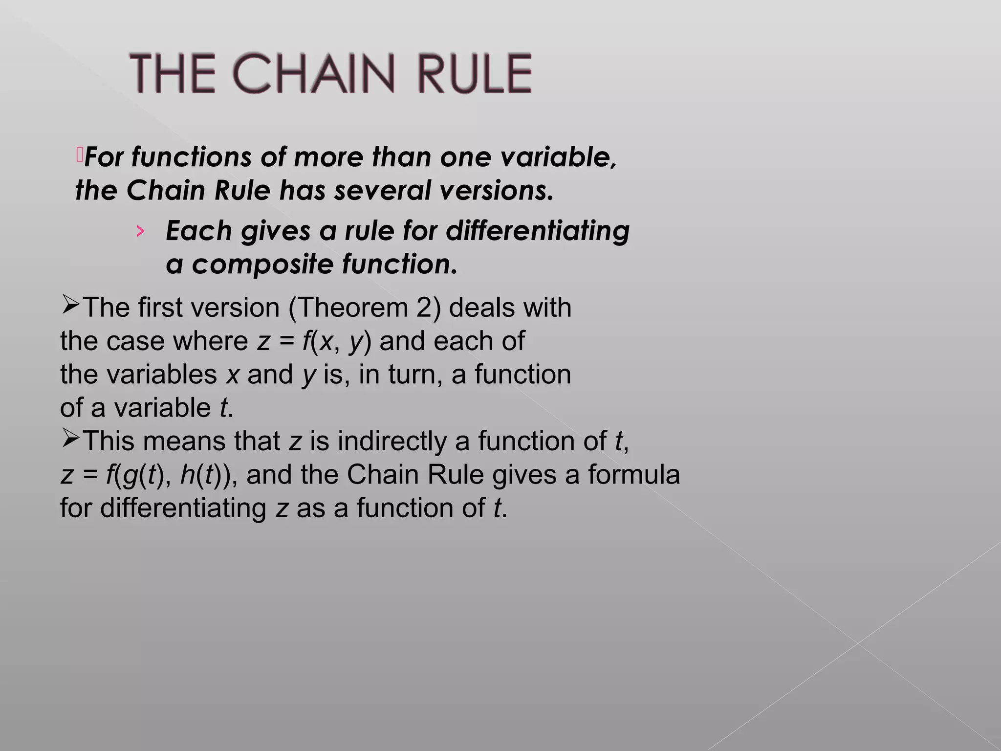 CHAIN RULE AND IMPLICIT FUNCTION | PPT