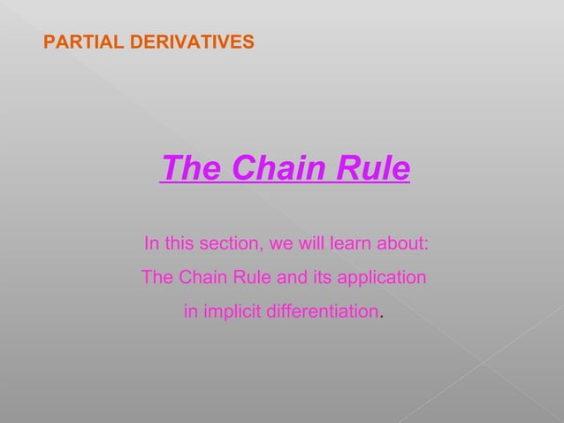 CHAIN RULE AND IMPLICIT FUNCTION | PPT