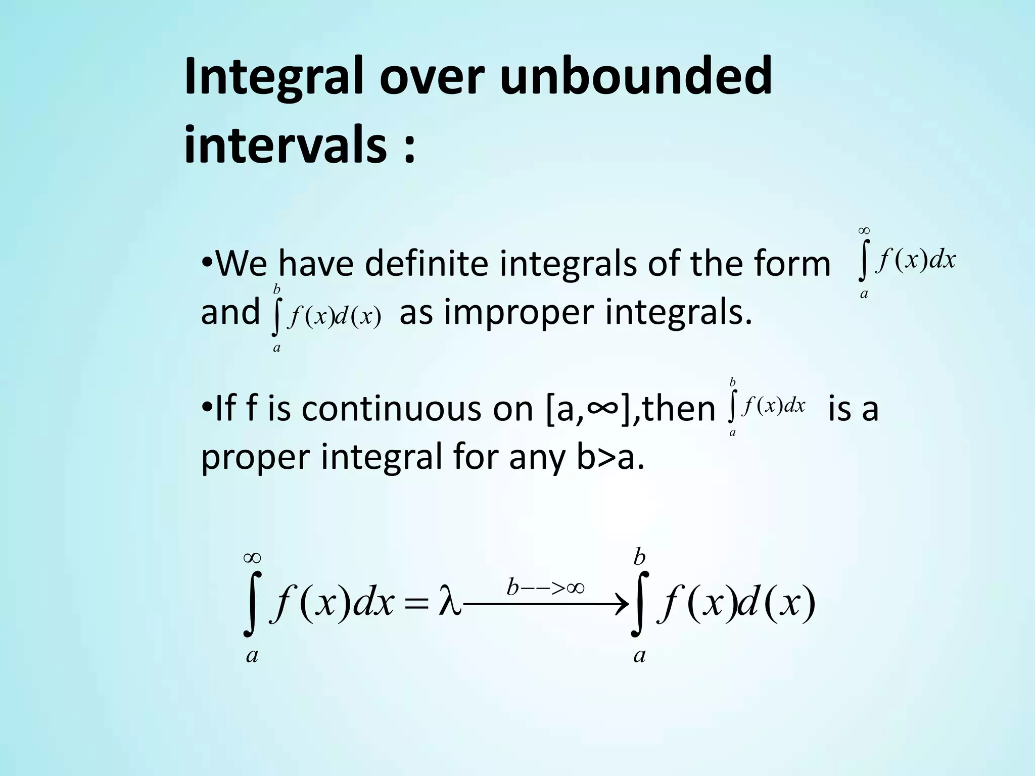 IMPROPER INTEGRALS AND APPLICATION OF INTEGRATION | PPTX