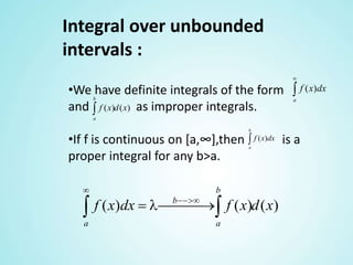 IMPROPER INTEGRALS AND APPLICATION OF INTEGRATION | PPTX