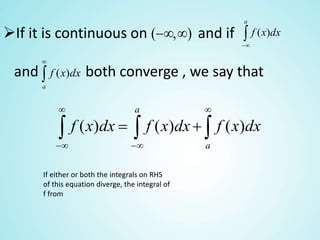 IMPROPER INTEGRALS AND APPLICATION OF INTEGRATION | PPTX