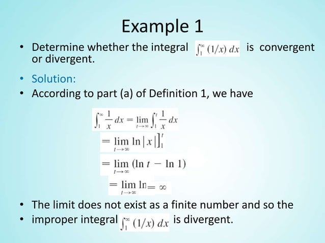 IMPROPER INTEGRALS AND APPLICATION OF INTEGRATION | PPTX