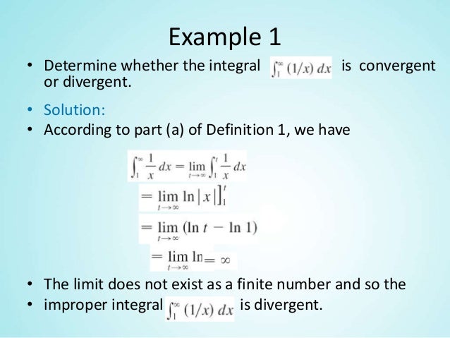 IMPROPER INTEGRALS AND APPLICATION OF INTEGRATION