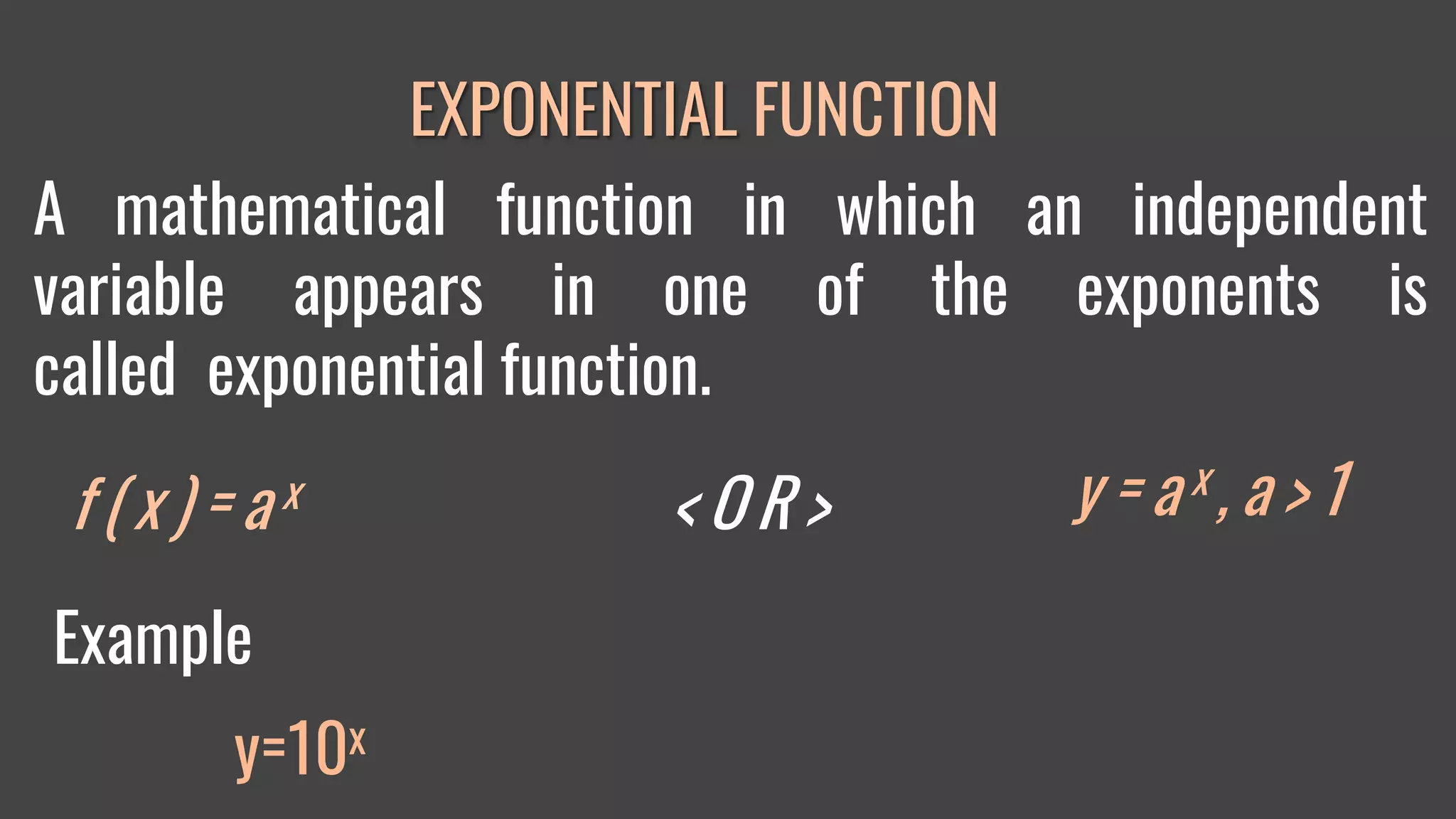 Exponential Function and Derivative of Exponential Function | PPTX