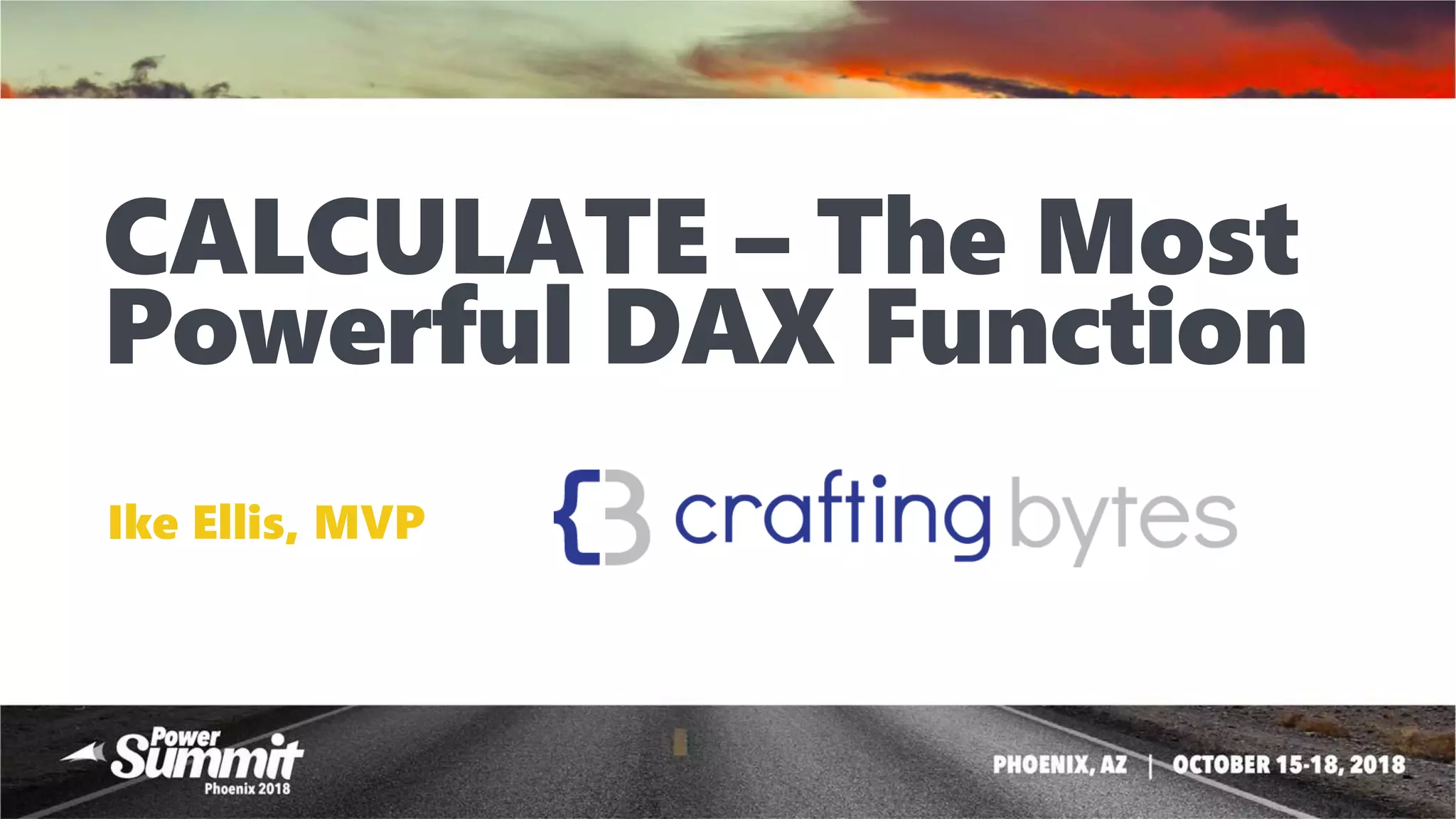 Slides for PUG 2018 - DAX CALCULATE | PPTX