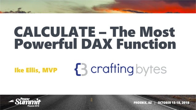 Slides for PUG 2018 - DAX CALCULATE | PPTX