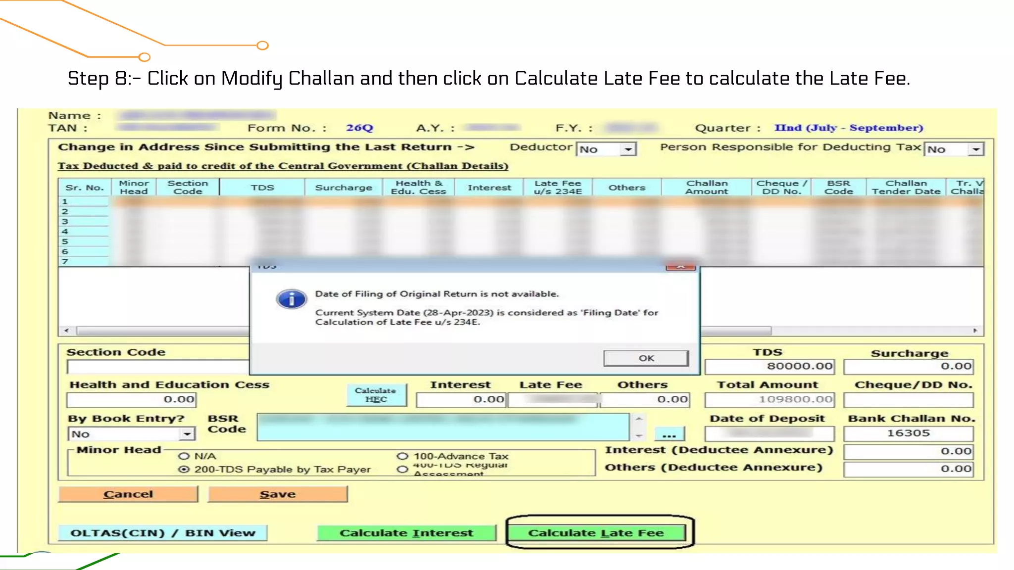 Steps to Calculating Late Fees & Interest Via SAG Infotech TDS Software ...