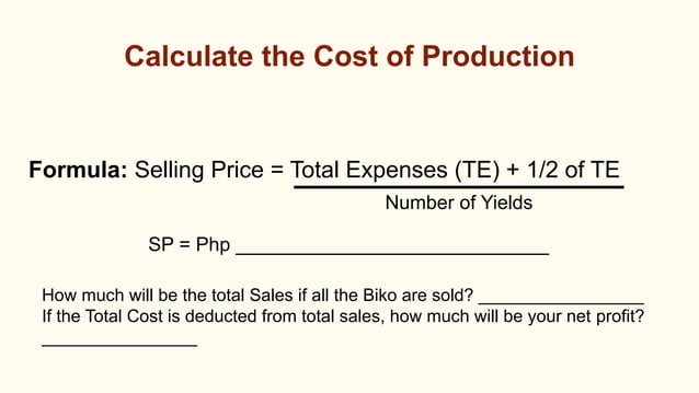 Calculate Cost of Production.pptx.pdf | Grocery Shopping | Shopping