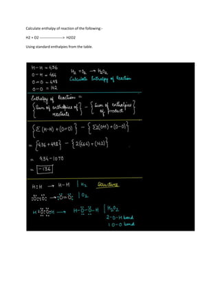 Calculate enthalpy | DOCX