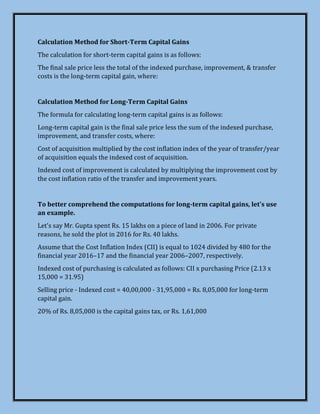 Calculate LTCG & STCG Tax on Property in India for Capital Gains.pdf