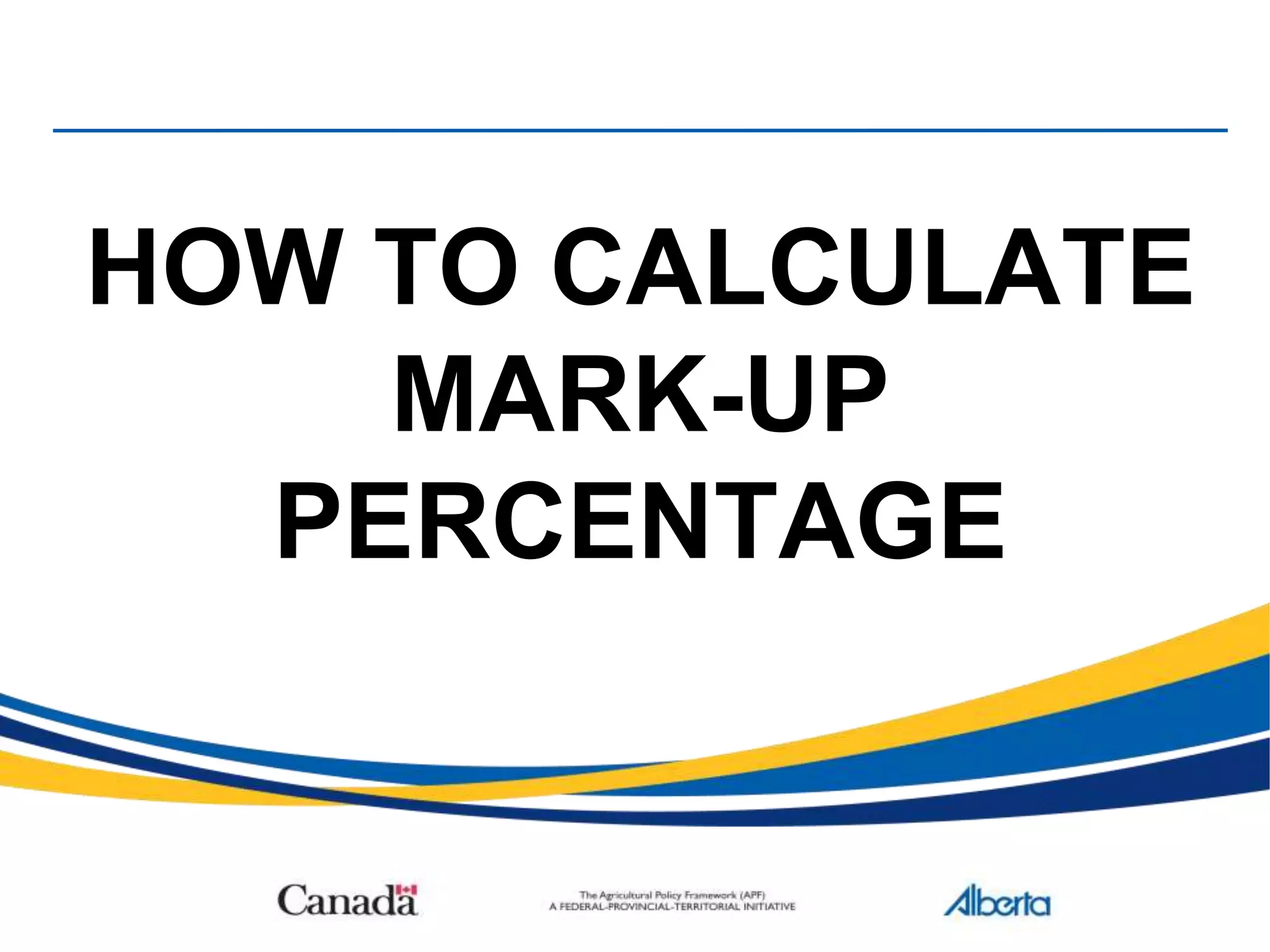 calculate mark-up percentage CO#4.ppt