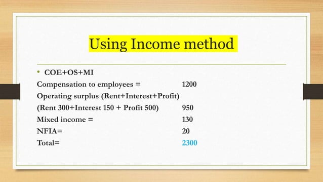 Calculate national income by income and expenditure method | PPTX