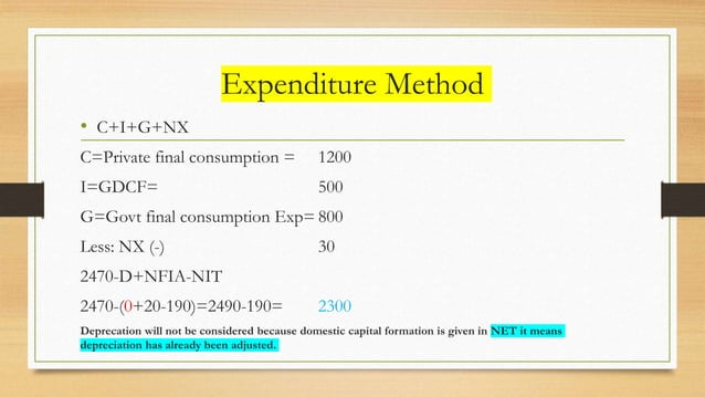 Calculate national income by income and expenditure method | PPTX