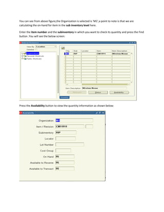 Get On Hand Quantities Through API | DOC