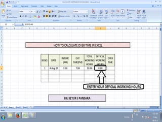 Calculate overtime in Excel | PPTX