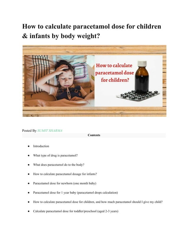 How To Calculate Paracetamol Dose For Children Infants By Body Weight how-to-calculate-paracetamol-dose-for-children-infants-by-body-weight