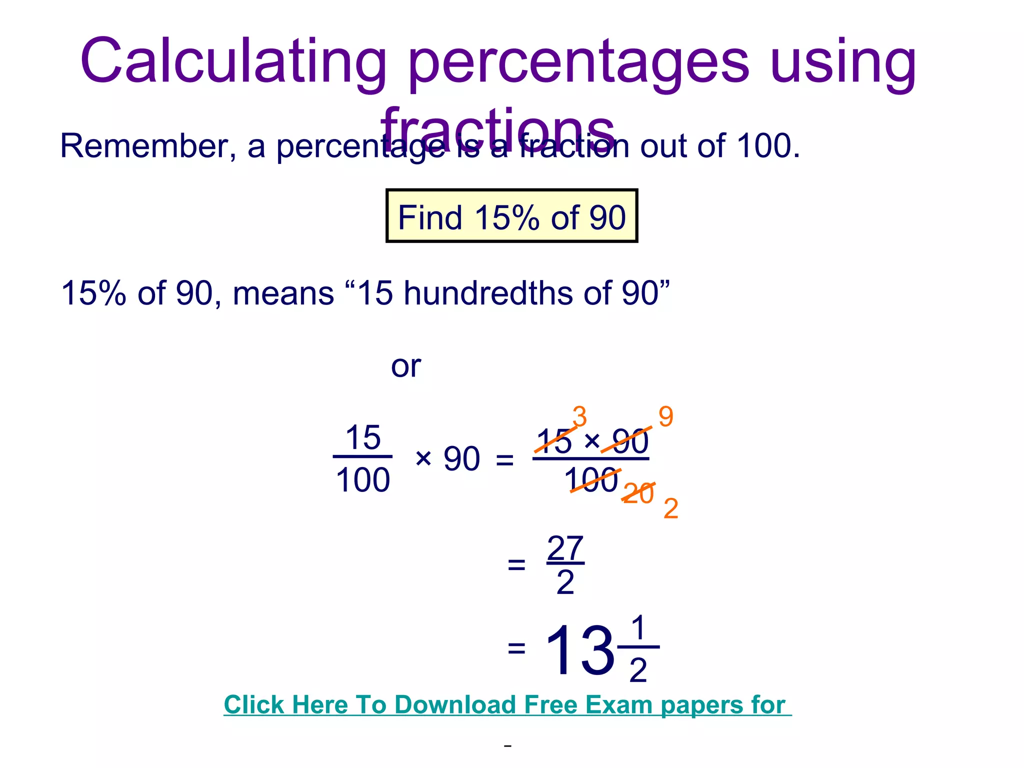 Calculate percentage change | PPT