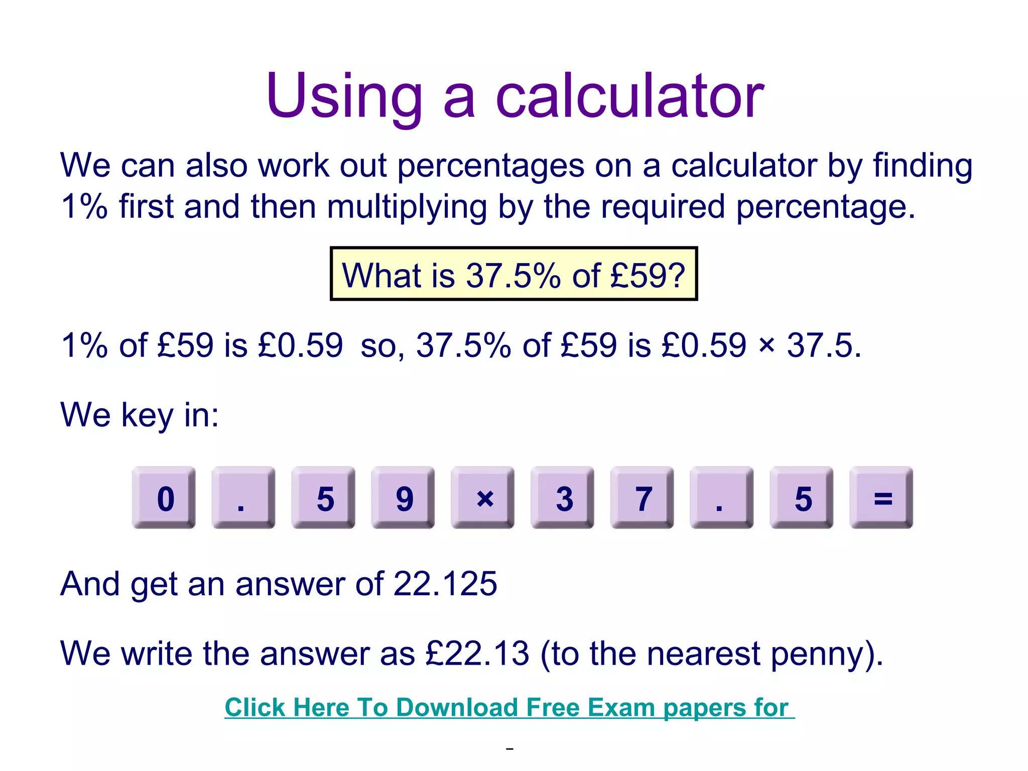 Calculate percentage change | PPT