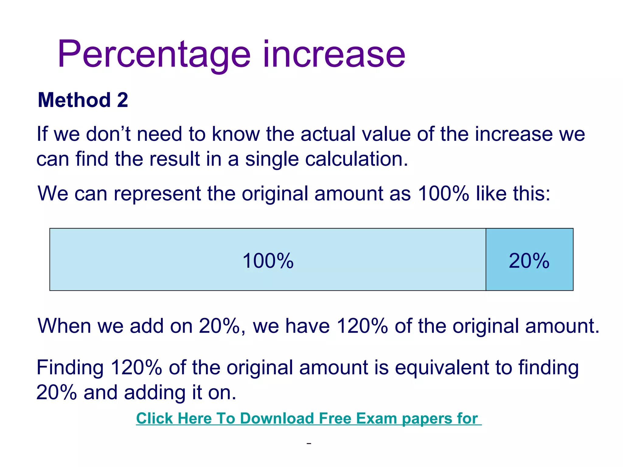 Calculate percentage change | PPT