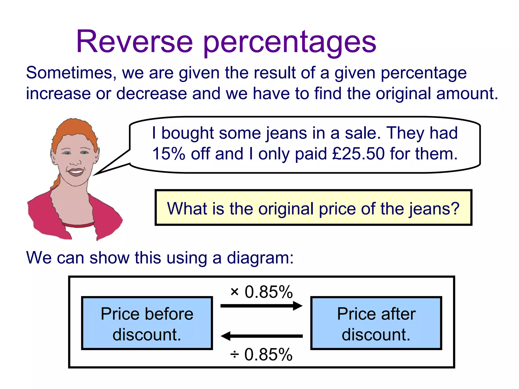 Calculate percentage change | PPT