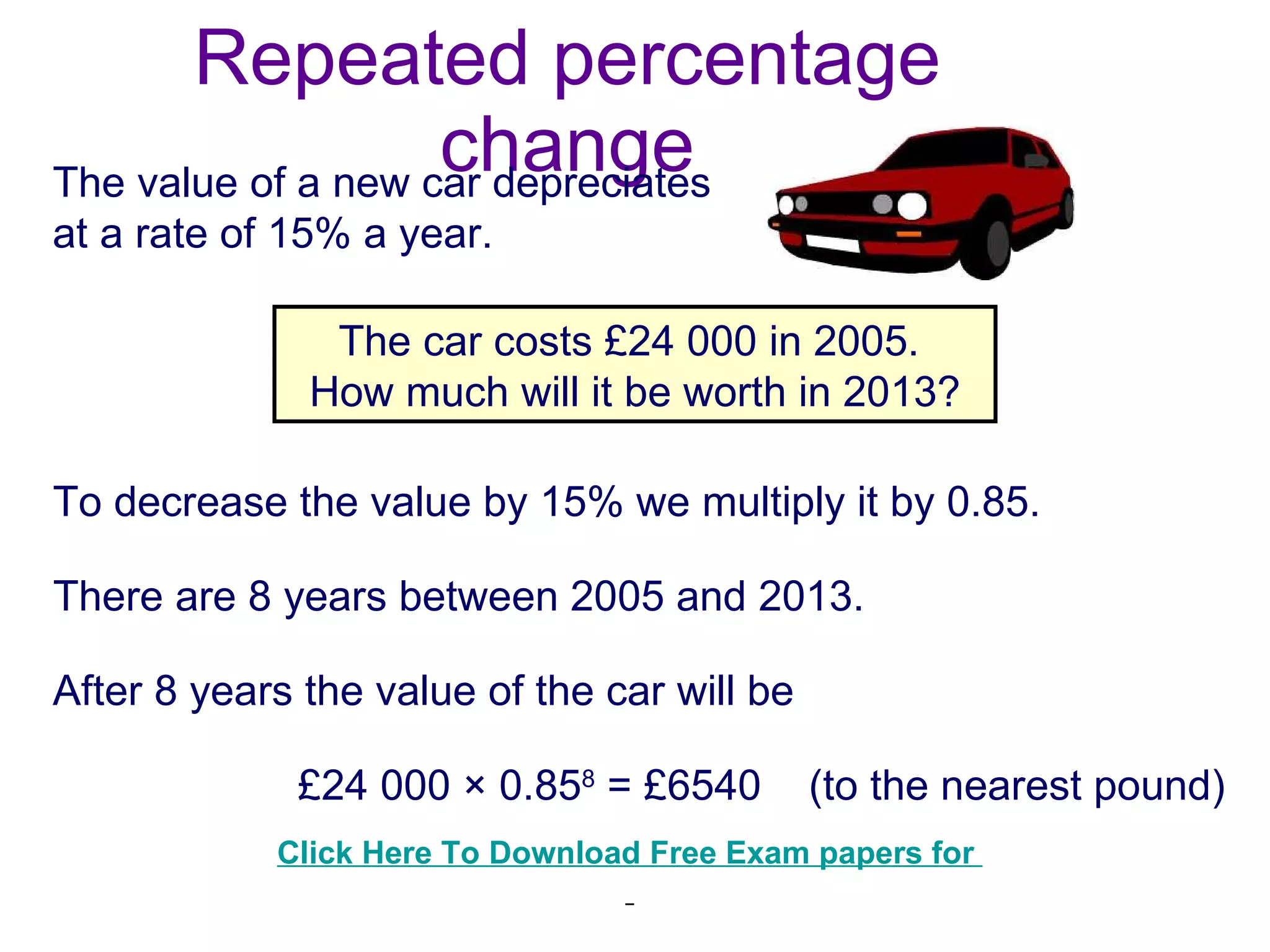 Calculate percentage change | PPT