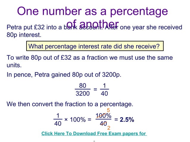 Calculate percentage change | PPT