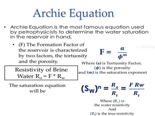 Calculating porosity and water saturation | PPTX