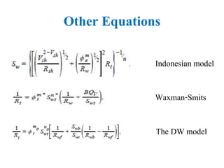 Calculating porosity and water saturation | PPT