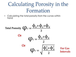 Calculating porosity and water saturation | PPTX