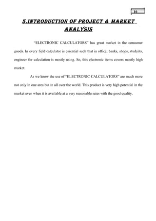 business plan (manufacturing Calculators) | DOC