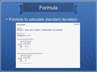 Calculate standard deviation | PPT