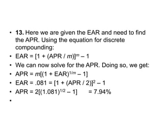 How to Find EAR and APR in MS Excel? | PPT