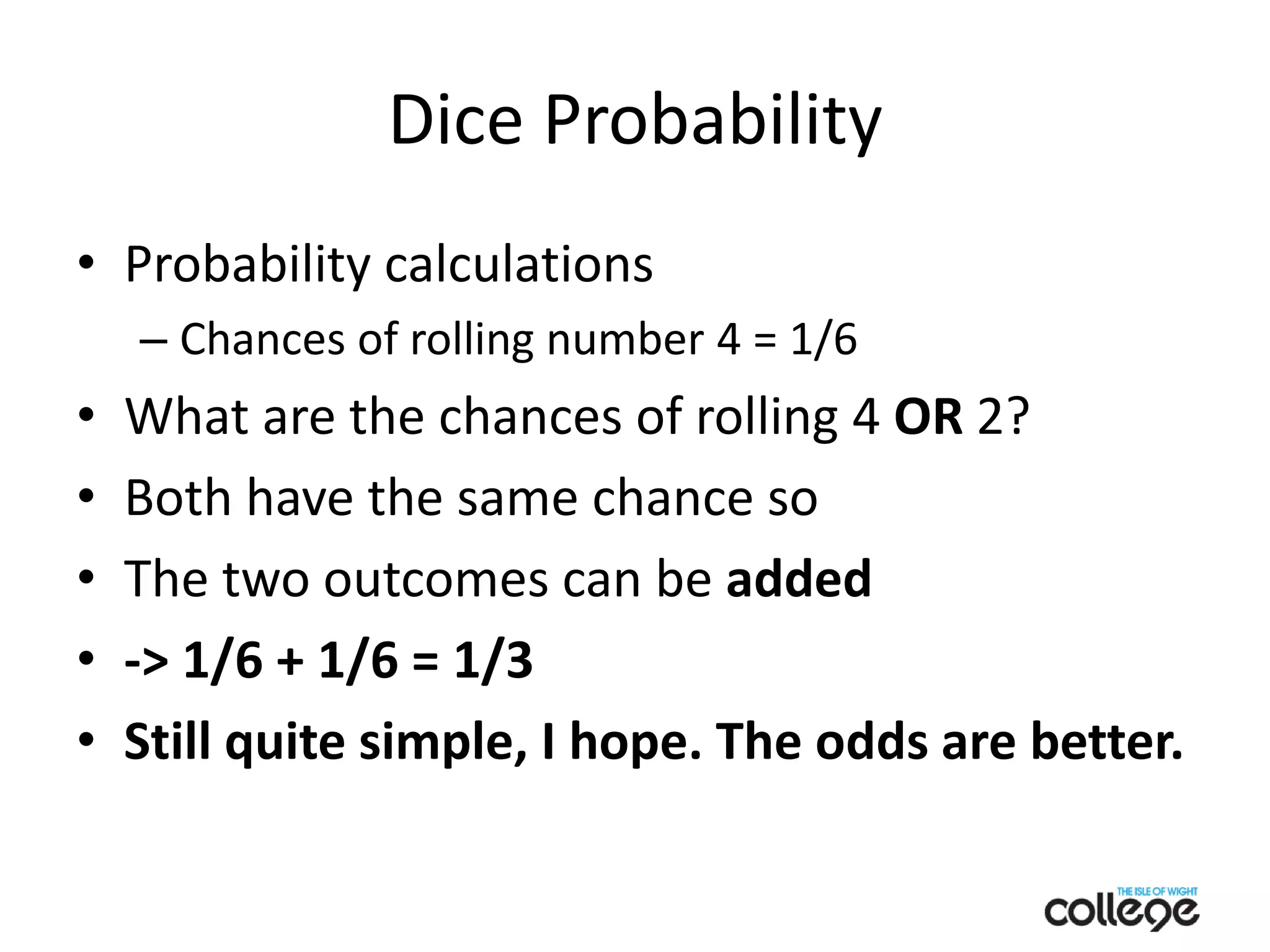 Calculate the odds | PPTX