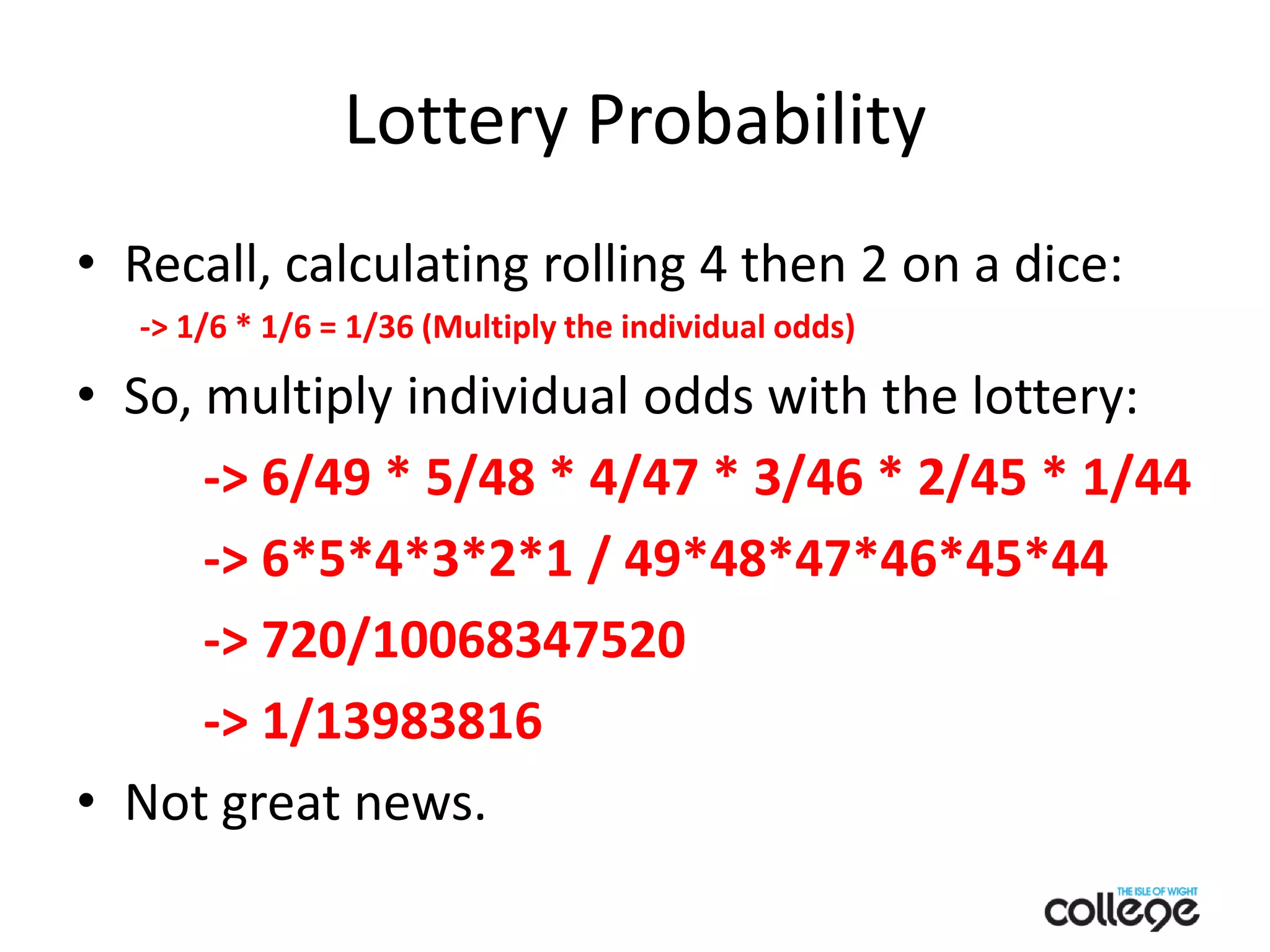 Calculate the odds | PPTX