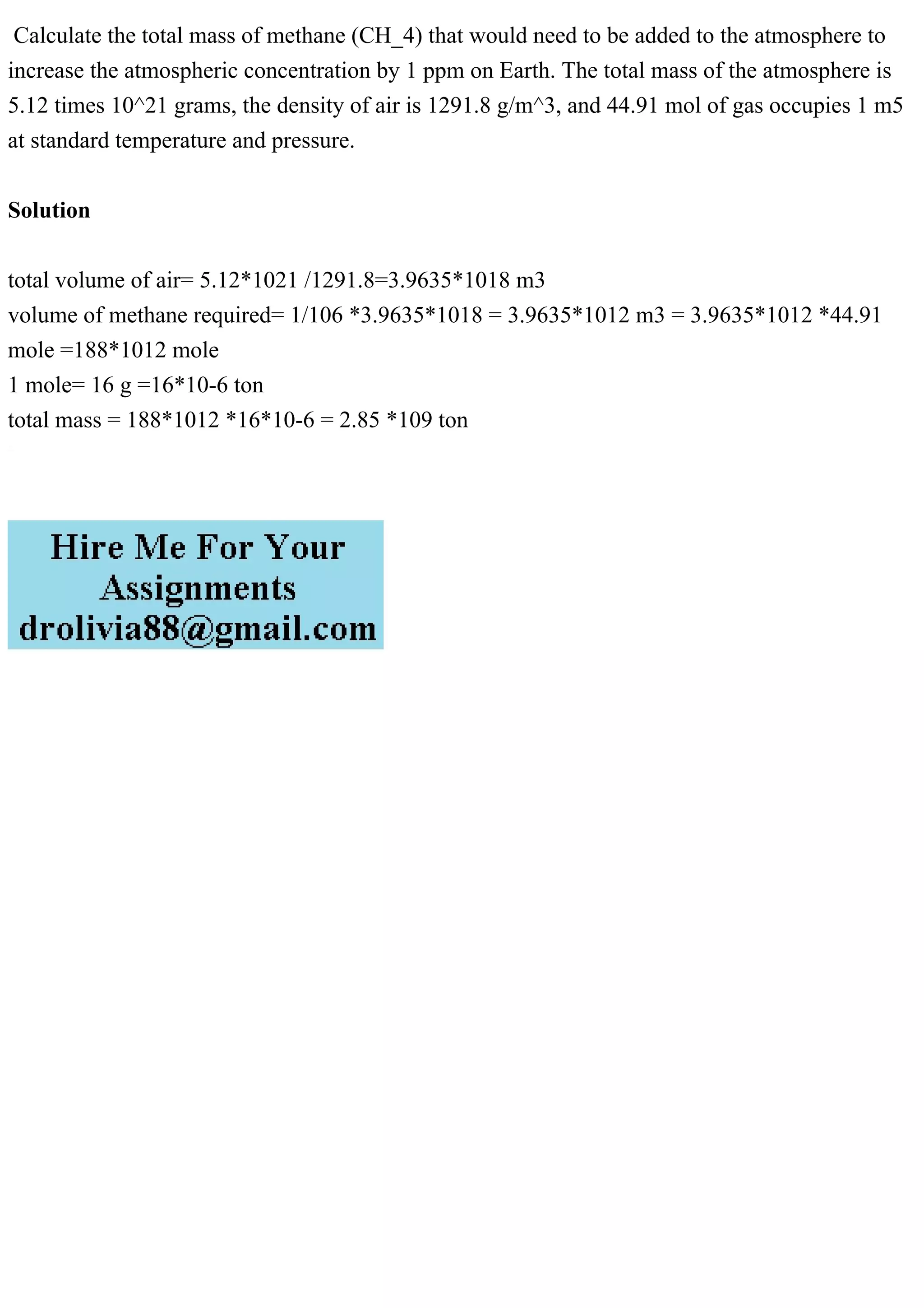 Calculate the total mass of methane (CH_4) that would need to be adde.pdf