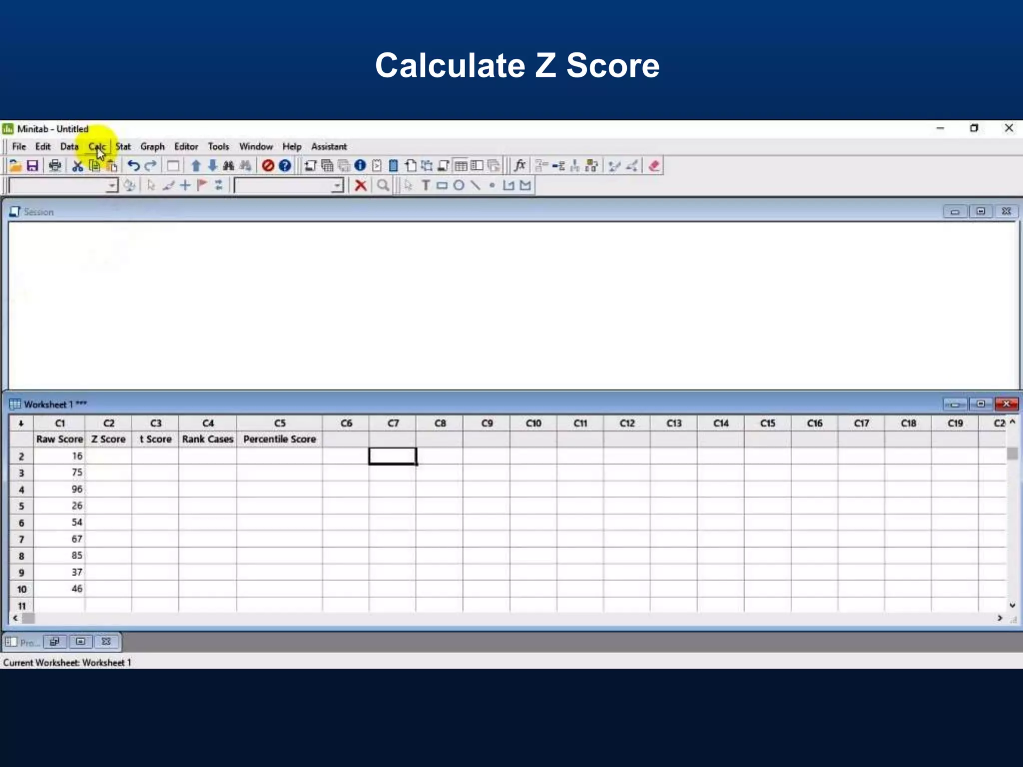 Calculate z score, t score and percentile in minitab | PPTX